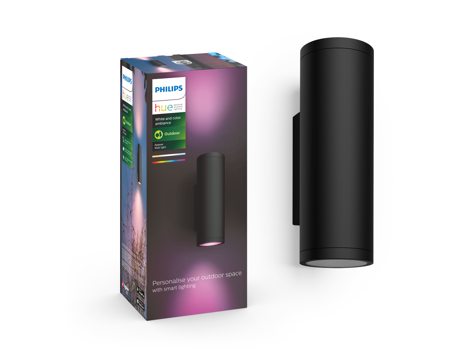 Philips Hue Outdoor Appear Wall Lantern - Zwart | Op voorraad