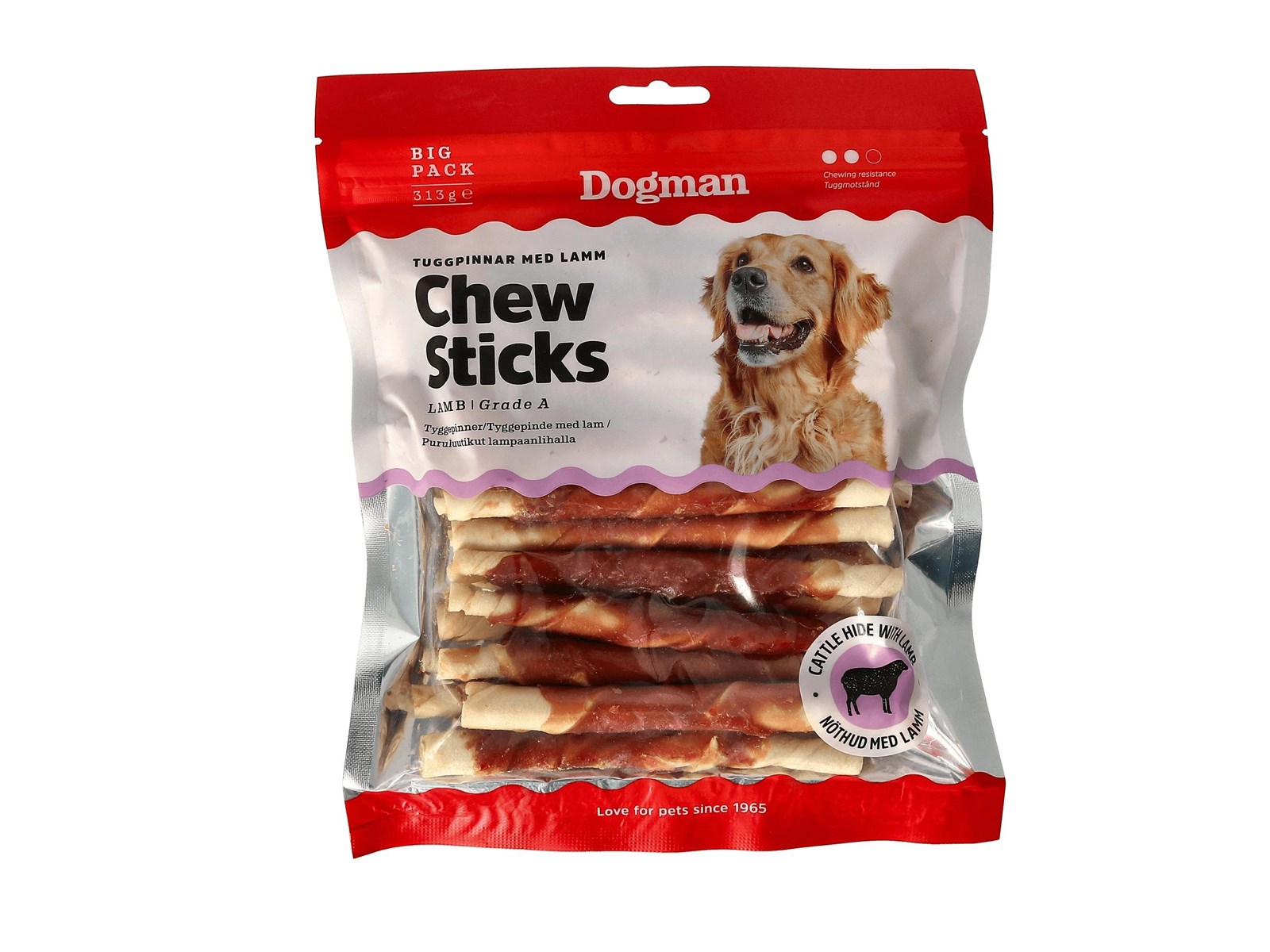 Dogman Kauwstaven met Lam 25-Pack (313g) | Op voorraad | Voordelig