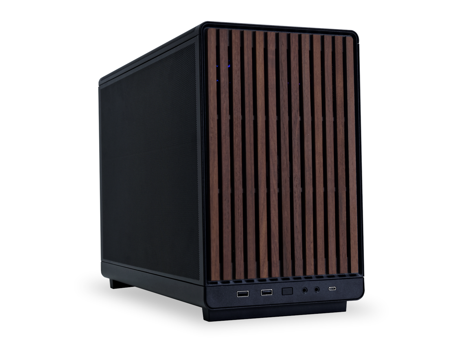 Lian Li DAN cases A3-mATX Wood edition (Walnut) - Case - Minitower - Zwart