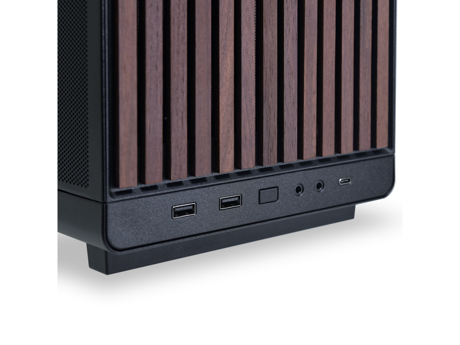 Lian Li DAN cases A3-mATX Wood edition (Walnut) - Case - Minitower - Zwart