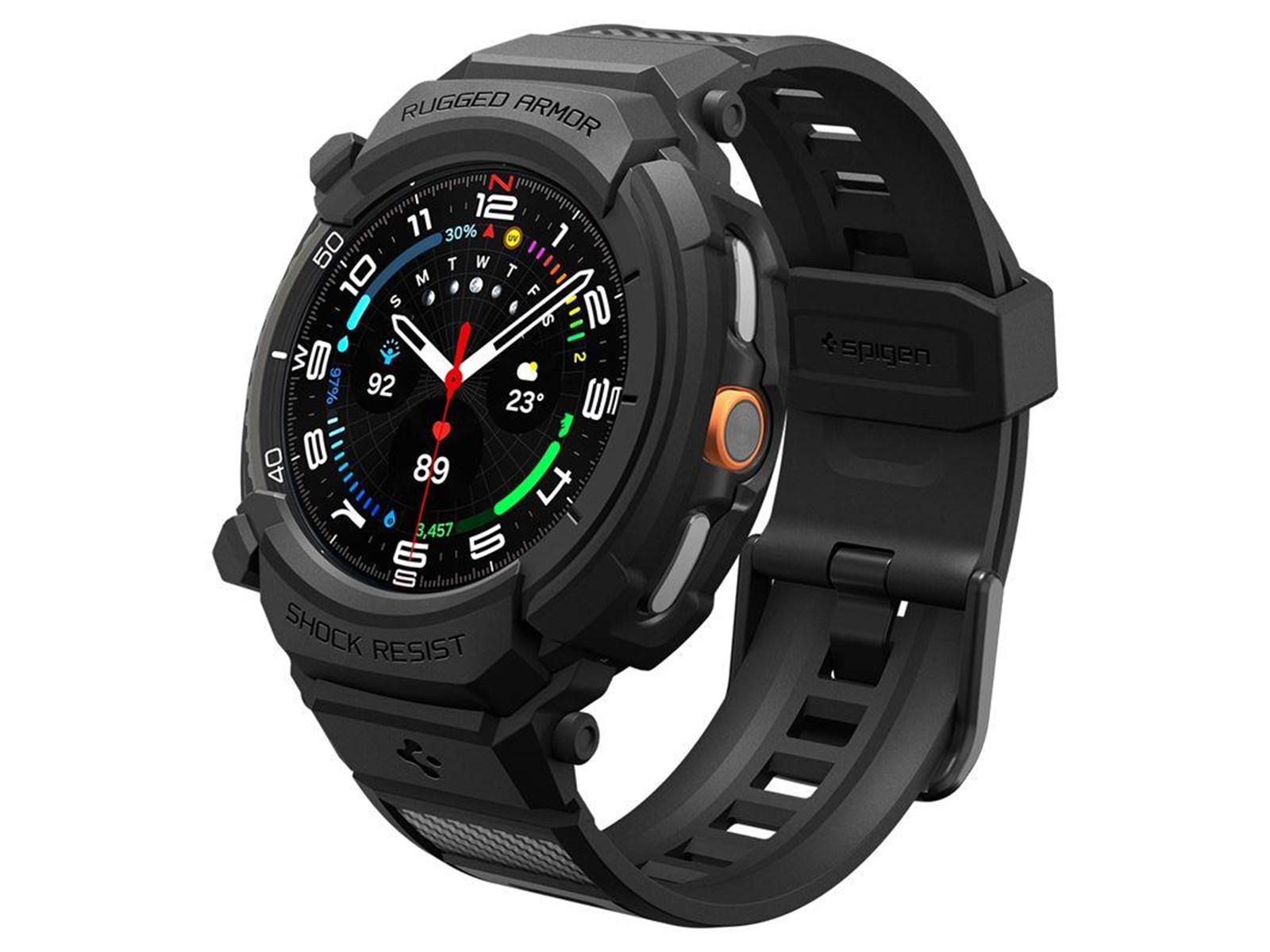 Spigen Rugged Armor Pro matte black - Galaxy Watch 8 Classic (46mm)