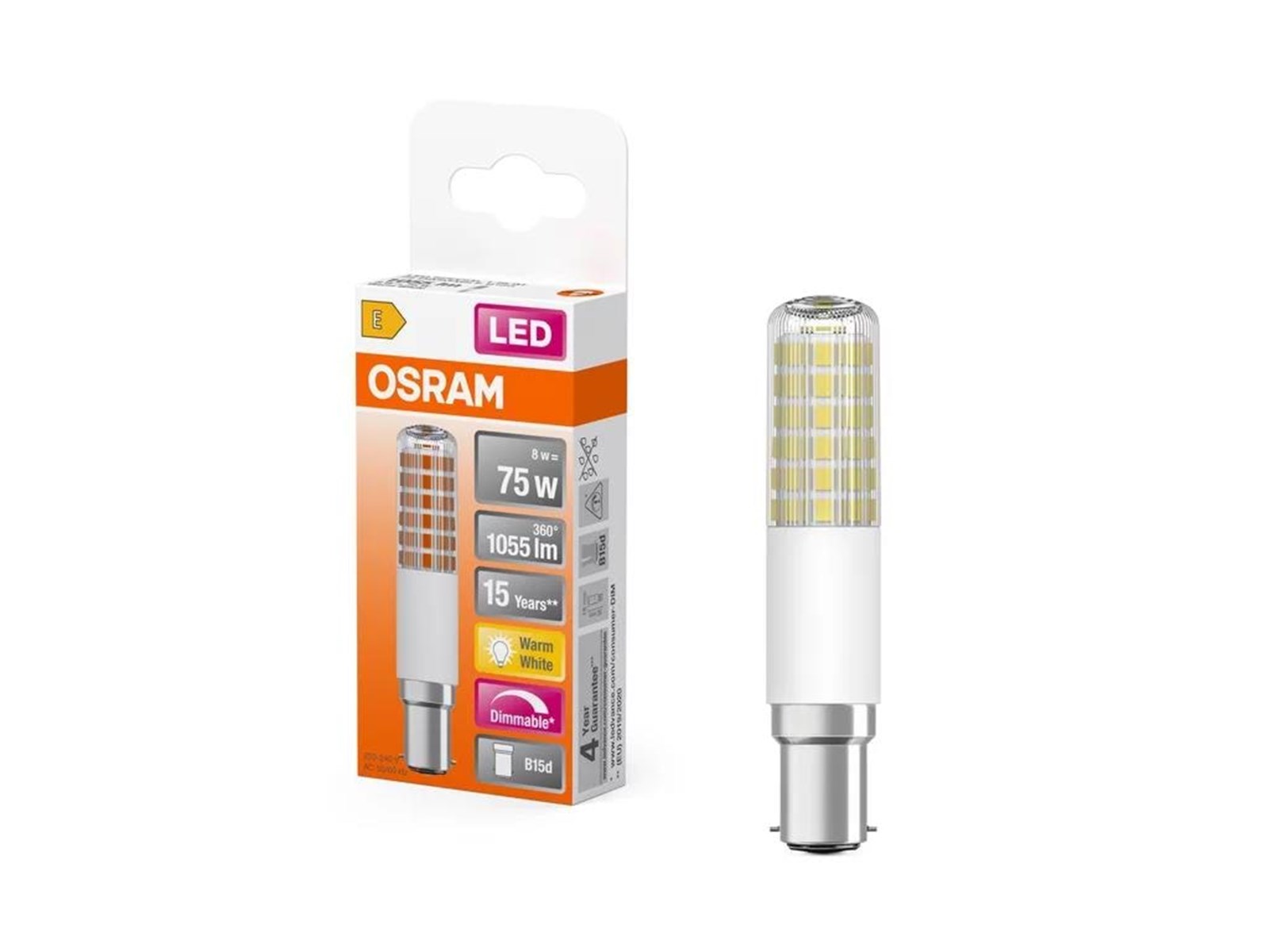 Osram LED spot T SLIM 1055lm 8W/827 (75W) Clear Dimmable B15d