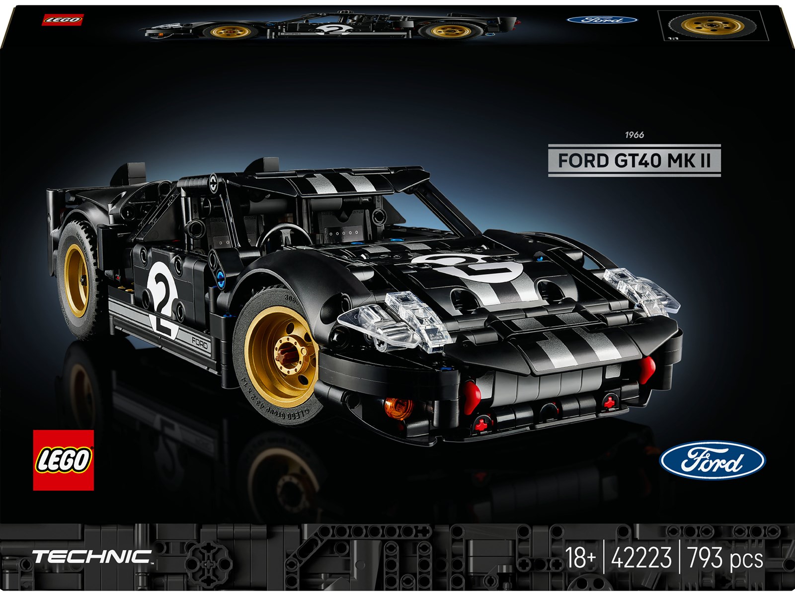 LEGO Technic 42223 1966 Ford GT40 MKII racewagen | Op voorraad