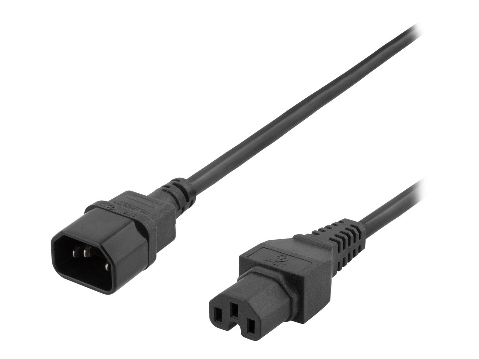 Deltaco - power extension cable - IEC 60320 C15 to IEC 60320 C14 - 3 m