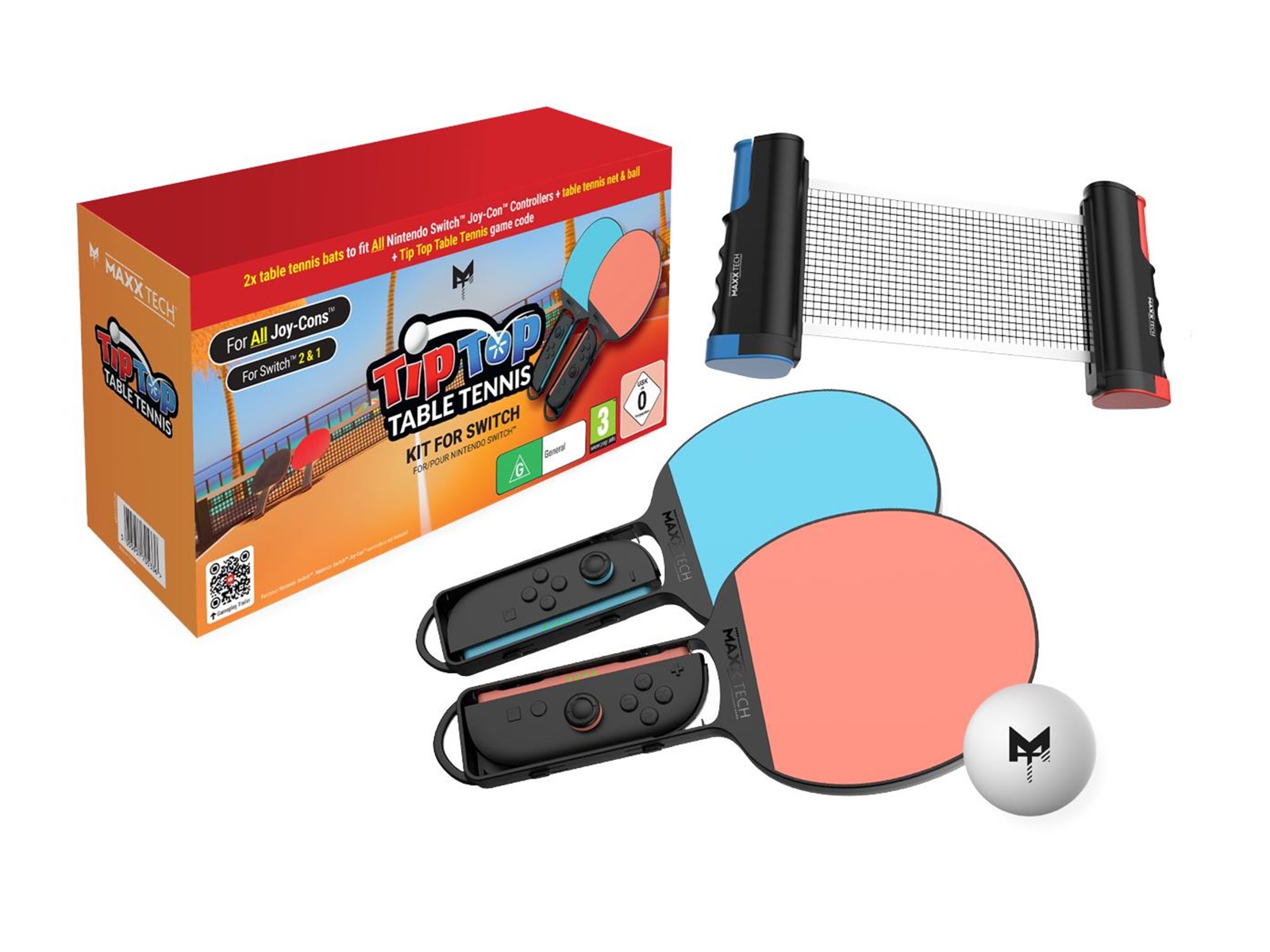 MAXX TECH Tip Top Table Tennis Kit - Table tennis controller - Nintendo ...