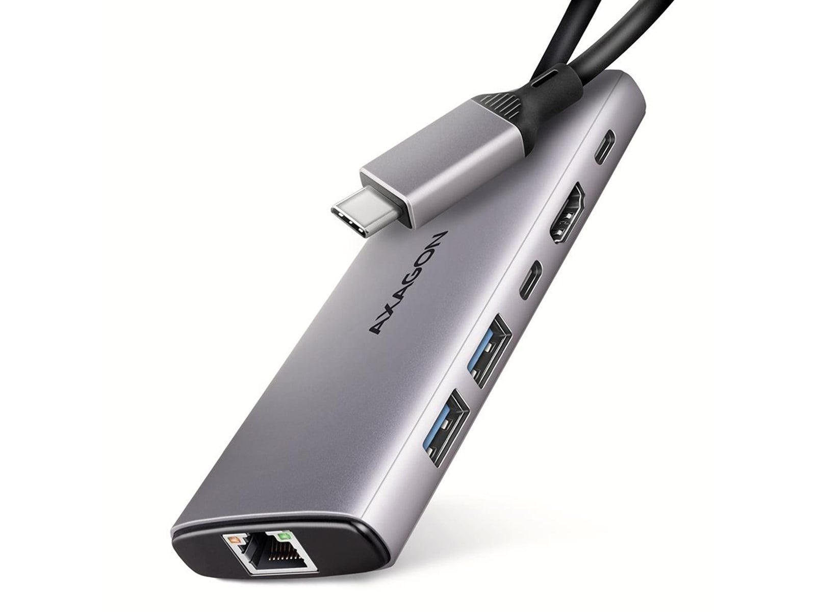 AXAGON Combo 6-in-1 USB-C 10 Gbps HUB USB hub - 6 - USB 3.2 - Zilver