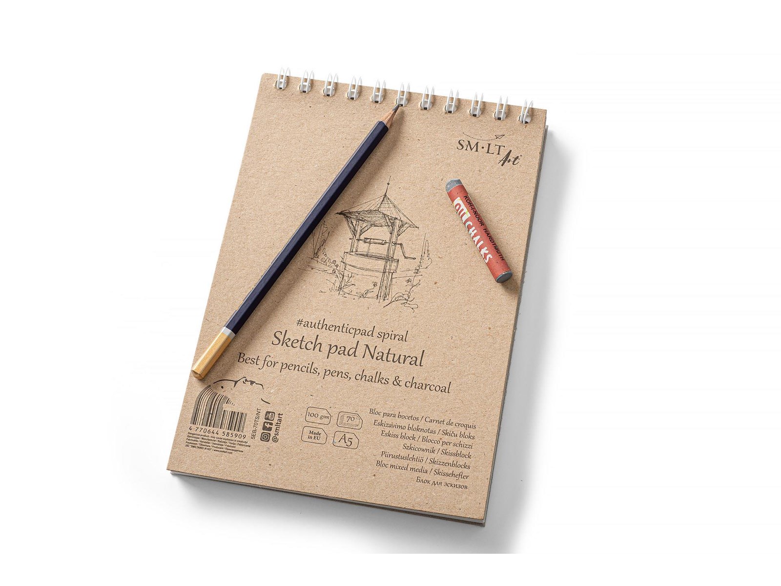 SMLT Drawing pad SKITSE NATURAL. A5. 100g. | Voordelig