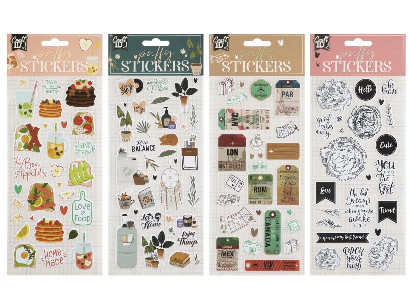 Creative Craft Group Stickers Puffy 4 different | Voordelig