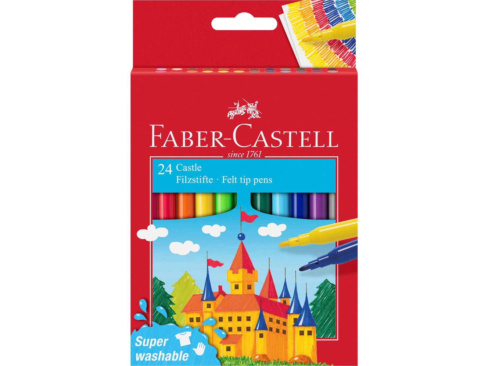 Faber-Castell Fibre-tip pen Castle Cardboardbox 24pc. | Voordelig