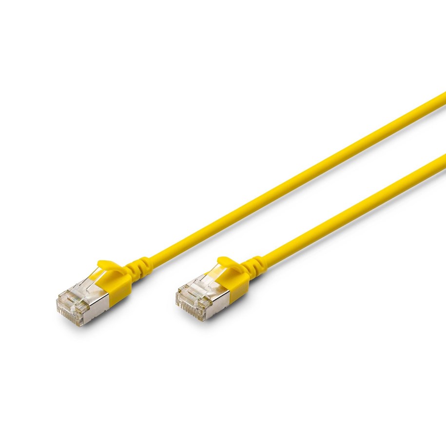 DIGITUS CAT 6A F-FTP Slim Patch Cord - 1m - Geel - 1 meter | Voordelig
